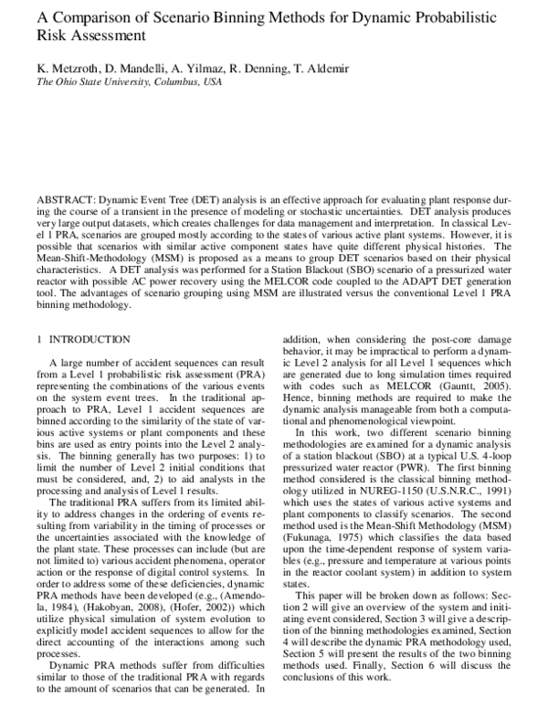 (PDF) A comparison of scenario binning methods for dynamic ...
