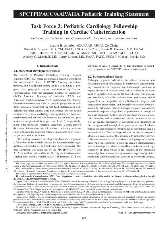(PDF) Task Force 3: Training Guidelines for Pediatric Cardiac ...