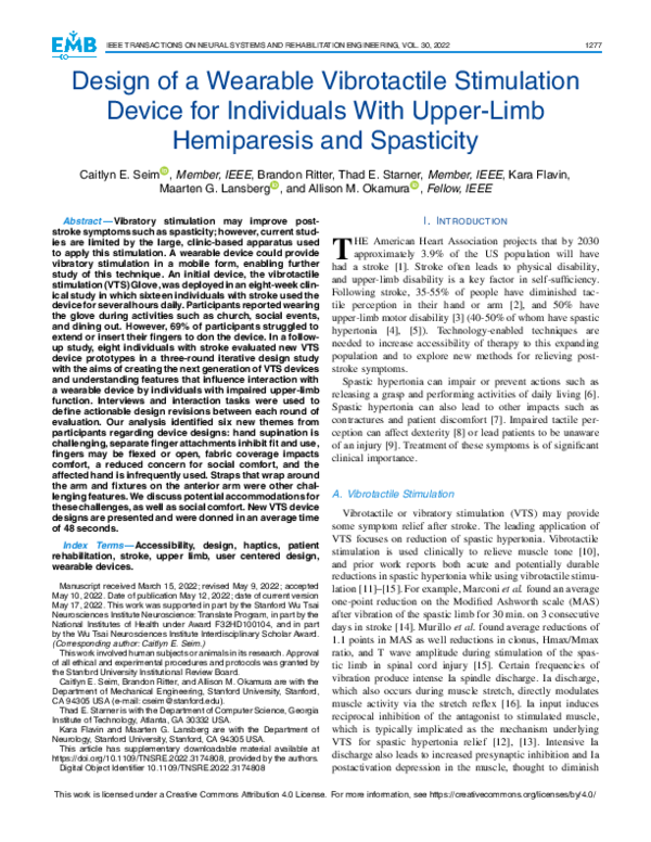 (PDF) Design of a Wearable Vibrotactile Stimulation Device for ...