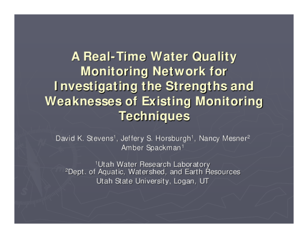 (PDF) A Real-Time Water Quality Monitoring Network for Investigating the Strengths and ...