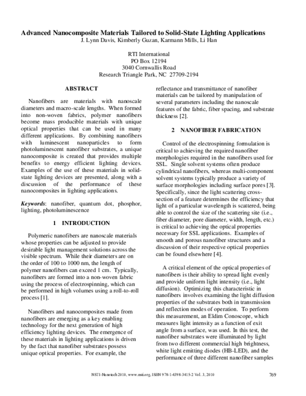 (PDF) Advanced Nanocomposite Materials Tailored to Solid-State Lighting Applications