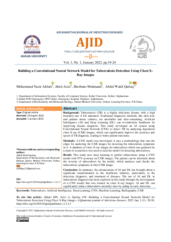 Pdf Building A Convolutional Neural Network Model For Tuberculosis Detection Using Chest X Ray