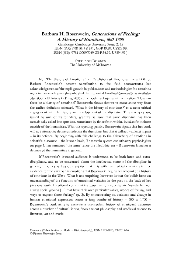 (PDF) Generations of Feeling