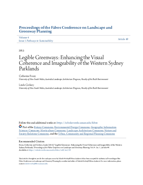 (PDF) Legible Greenways: Enhancing the Visual Coherence and ...