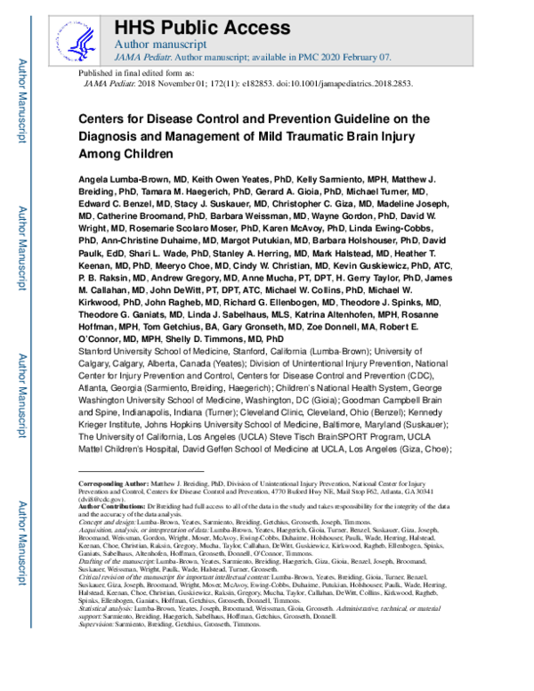 (PDF) Centers for Disease Control and Prevention Guideline on the ...