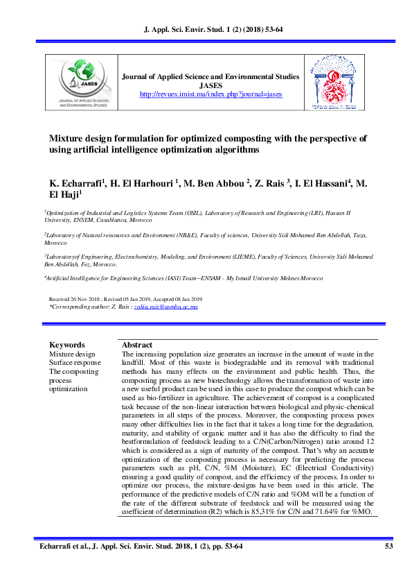 (PDF) Mixture design formulation for optimized composting with the perspective of using ...