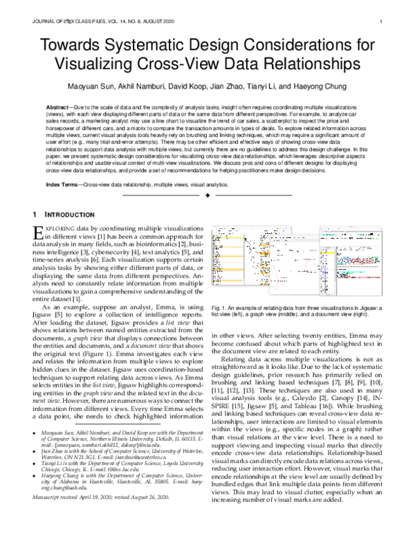 (PDF) Towards Systematic Design Considerations for Visualizing Cross-View Data Relationships