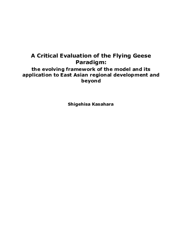 (PDF) Reassessing the Flying Geese Paradigm in Asia