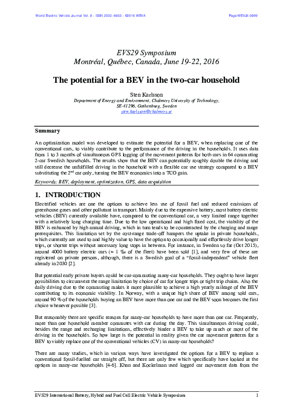(PDF) World Electric Vehicle Journal