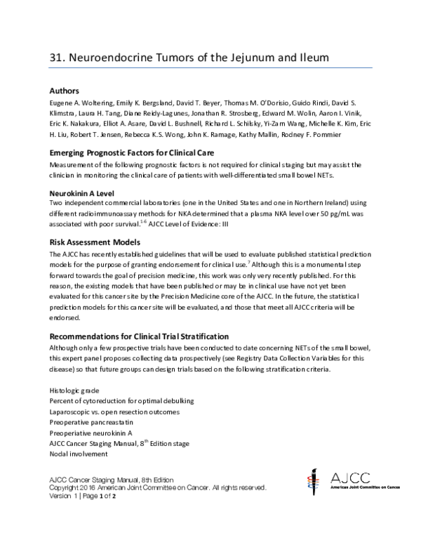 Pdf Neuroendocrine Tumors Of The Jejunum And Ileum