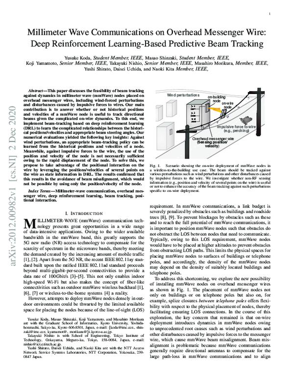 Pdf Millimeter Wave Communications On Overhead Messenger Wire Deep