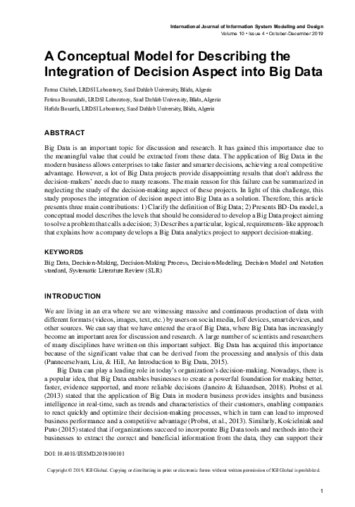 (PDF) A Conceptual Model for Describing the Integration of Decision ...