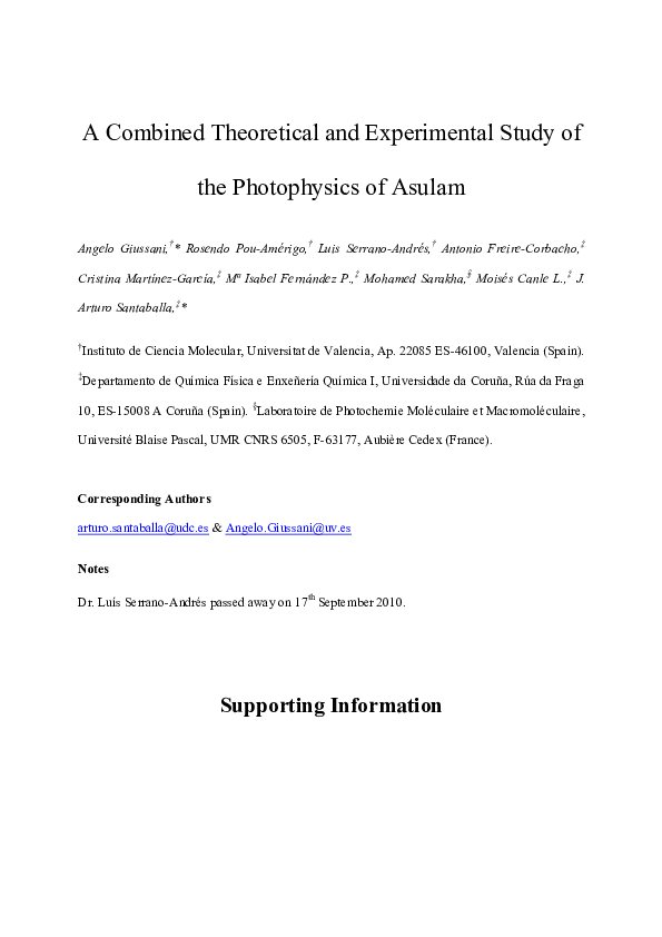 (PDF) Combined Theoretical and Experimental Study of the Photophysics ...