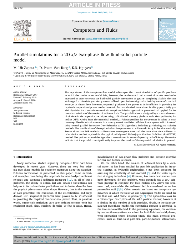 (PDF) Parallel simulations for a 2D x/z two-phase flow fluid-solid particle model