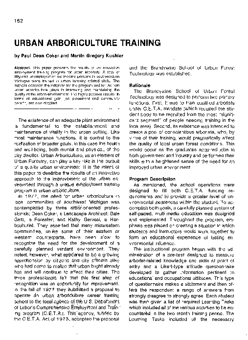 (PDF) Urban Arboriculture Training