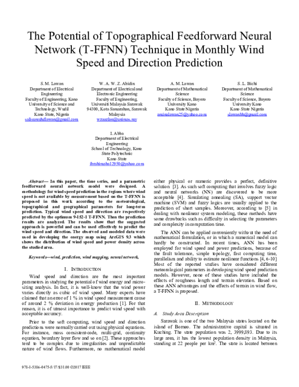 (PDF) The potential of topographical feedforward neural network (T-FFNN) technique in monthly ...