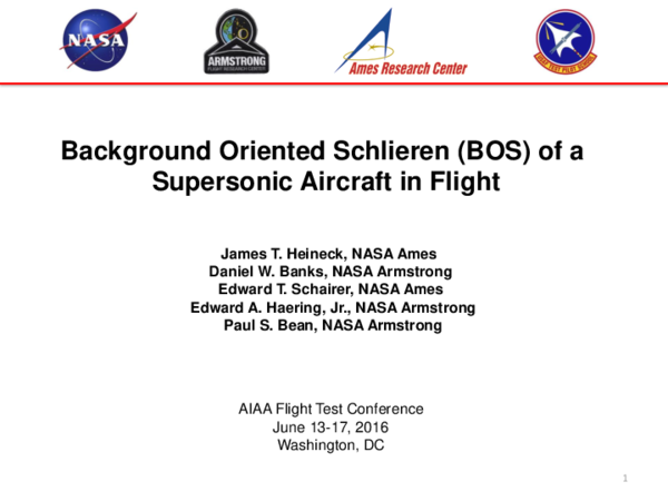 (PDF) Background Oriented Schlieren (BOS) of a Supersonic Aircraft in Flight