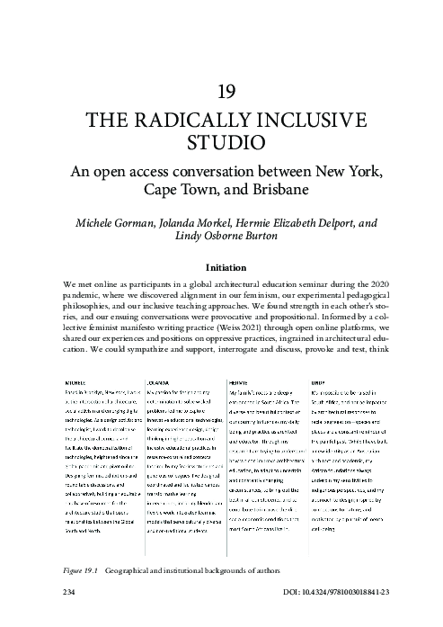 (PDF) The Radically Inclusive Studio: An Open Access Conversation on ...