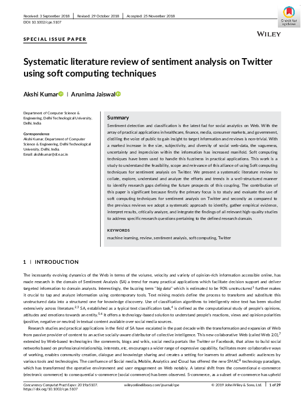 (PDF) Systematic Literature Review of Sentiment Analysis Techniques