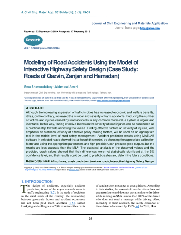 (PDF) Modeling of Road Accidents Using the Model of I Interactive ...