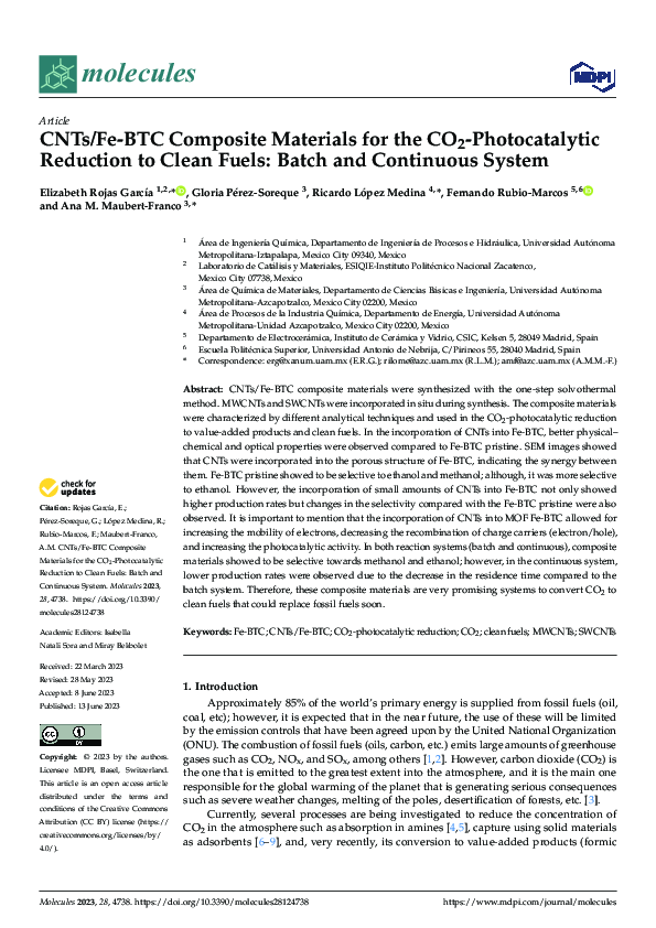 (PDF) CNTs/Fe-BTC Composite Materials for the CO2-Photocatalytic ...