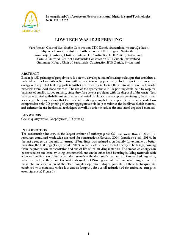 (PDF) Low Tech Waste 3D Printing