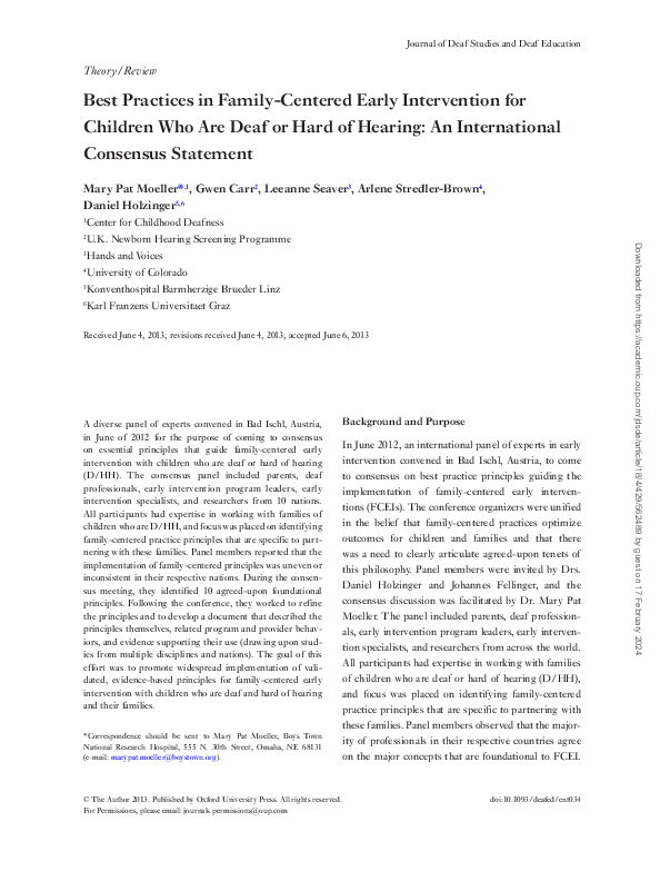 (PDF) Best Practices in Family-Centered Early Intervention for Children ...