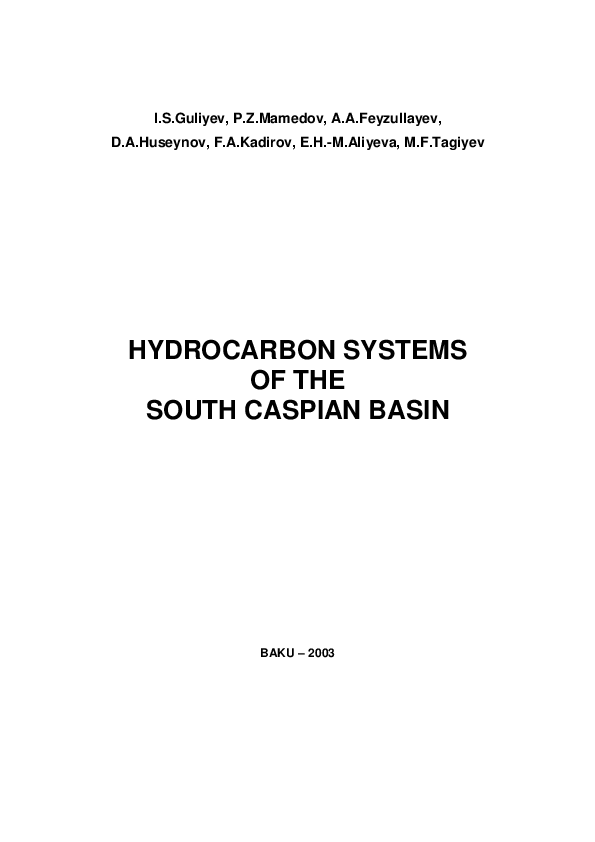 (PDF) Hydrocarbon systems of the South Caspian basin