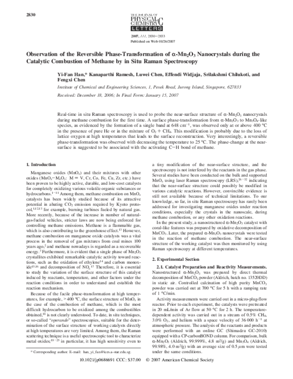 (PDF) Observation of the Reversible Phase-Transformation of α-Mn2O3 ...