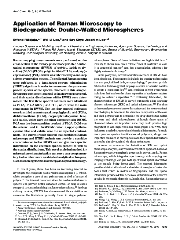 (PDF) Application of Raman Microscopy to Biodegradable Double-Walled ...