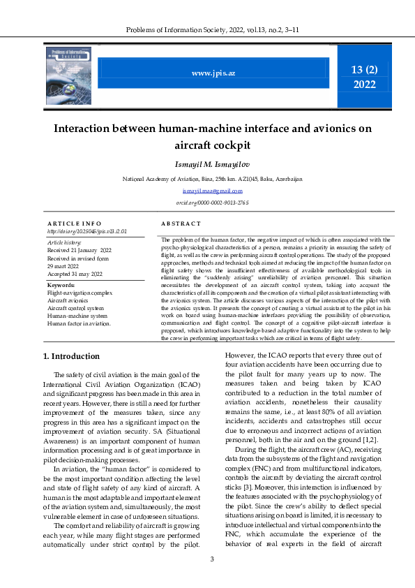 (PDF) Interaction between human-machine interface and avionics on ...