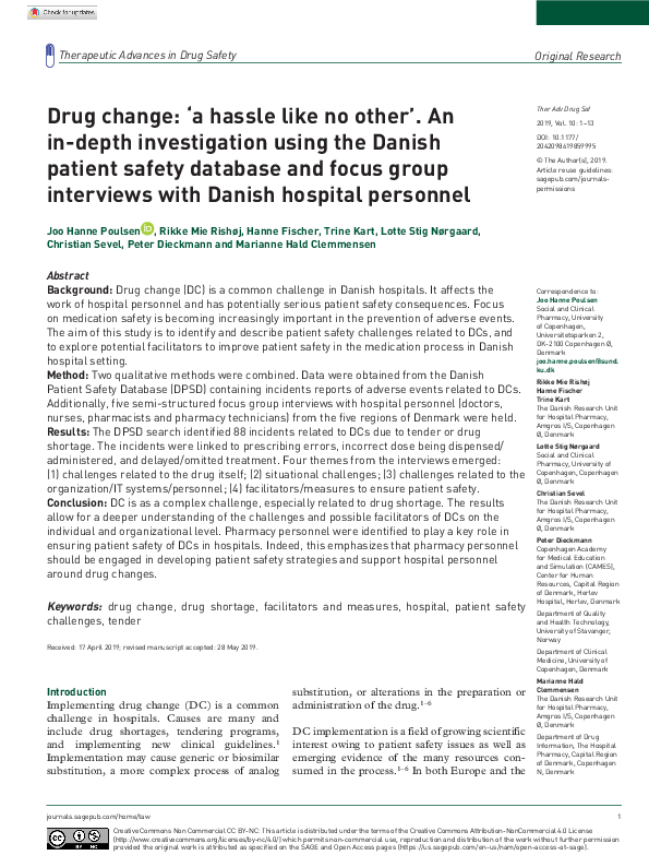 (PDF) Drug change: ‘a hassle like no other’. An in-depth investigation ...