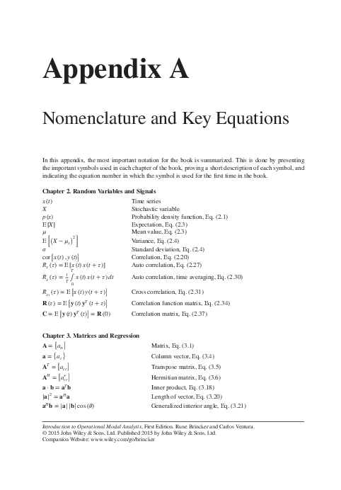 (PDF) Appendix A: Nomenclature and Key Equations