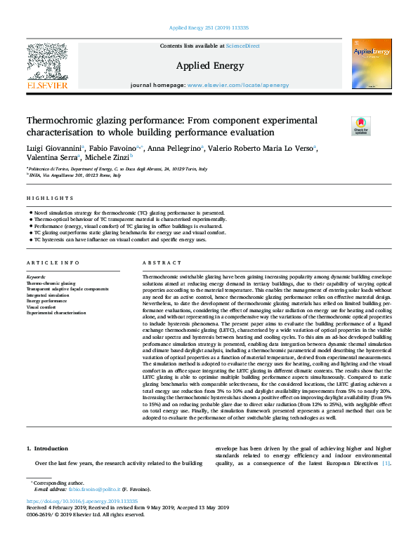 (PDF) Thermochromic glazing performance: From component experimental characterisation to whole ...