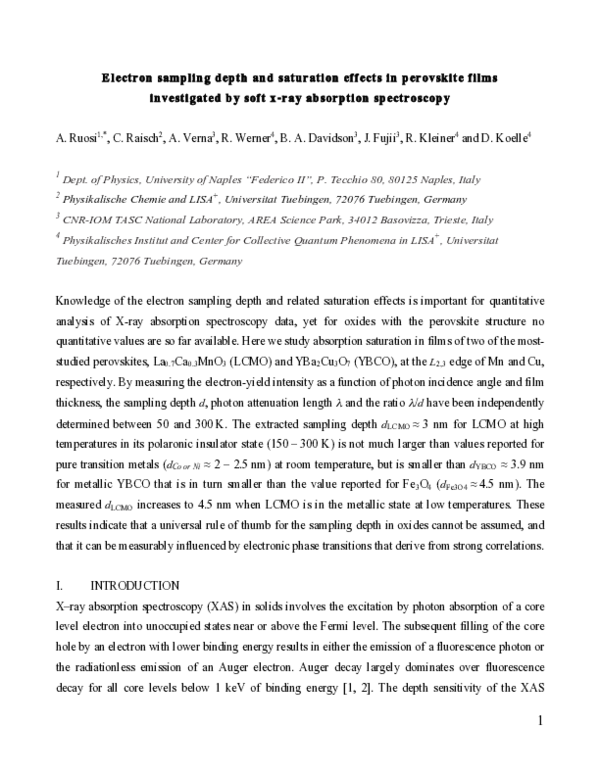(PDF) Electron sampling depth and saturation effects in perovskite films investigated by soft x ...