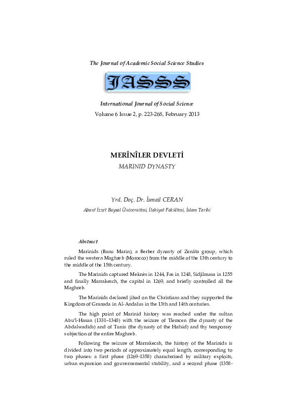 (PDF) Marinid Dynasty