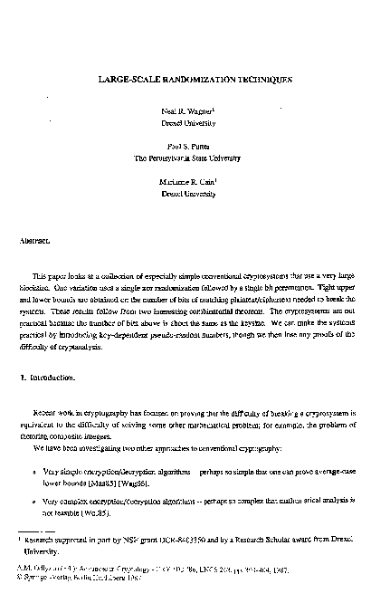 (PDF) Large-Scale Randomization Techniques