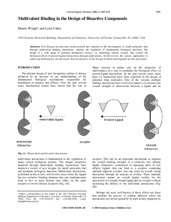 (PDF) Multivalent Binding in the Design of Bioactive Compounds | Lynn ...