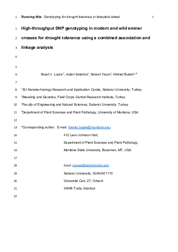 (DOC) High-throughput SNP genotyping of modern and wild emmer wheat for ...
