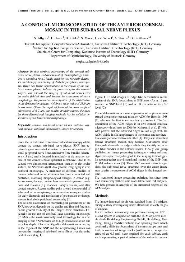 (PDF) A Confocal Microscopy Study of the Anterior Corneal Mosaic in the Sub-Basal Nerve Plexus ...