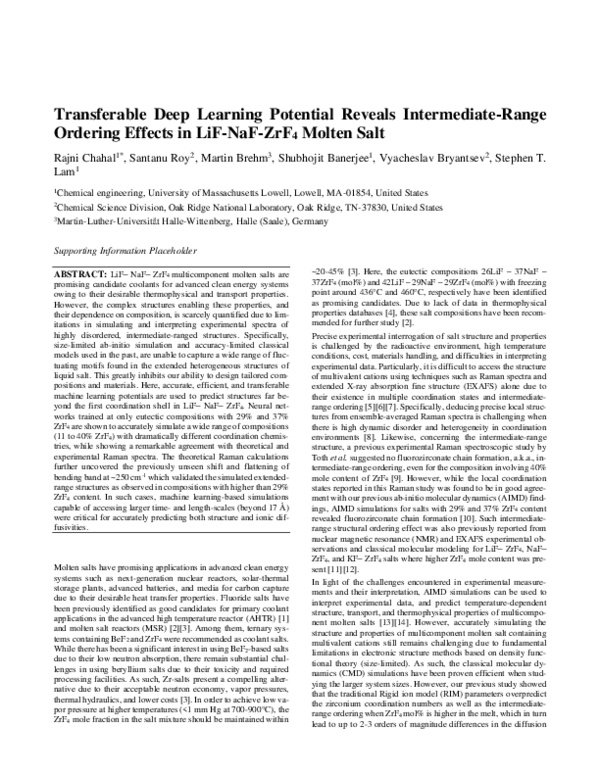 (PDF) Transferable Deep Learning Potential Reveals Intermediate-Range ...