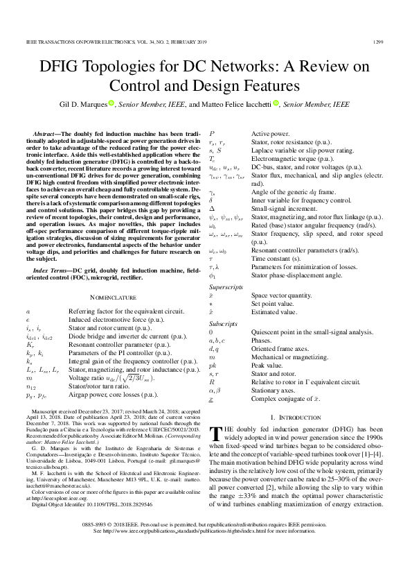 (PDF) DFIG Topologies for DC Networks: A Review on Control and Design ...