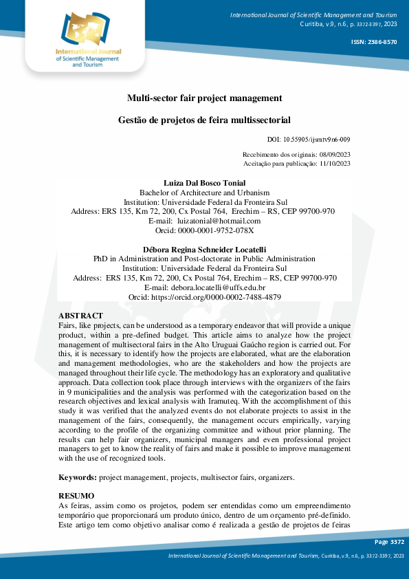 (PDF) Multi-sector fair project management