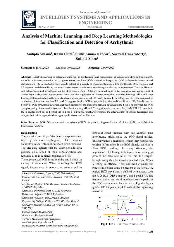 (PDF) Analysis of Machine Learning and Deep Learning Methodologies for Classification and ...
