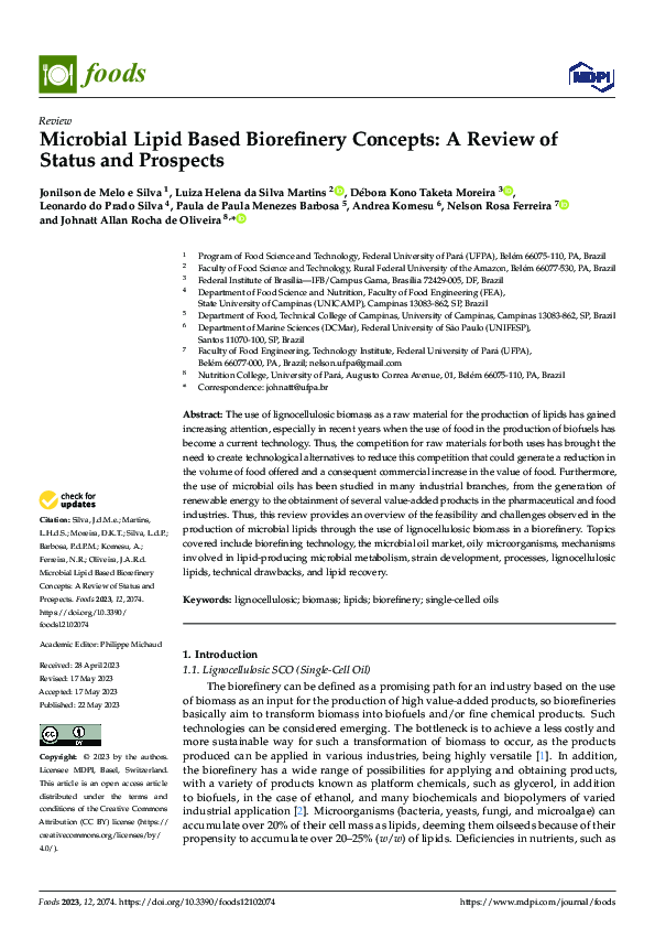 (PDF) Microbial Lipid Based Biorefinery Concepts: A Review of Status ...