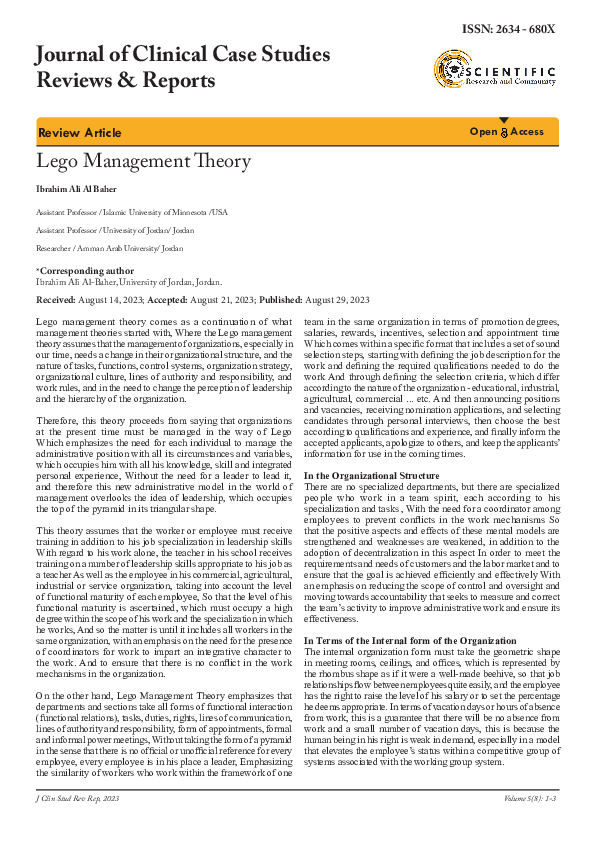 (PDF) Lego Management Theory