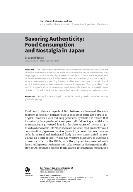 (PDF) Savoring Authenticity: Food Consumption and Nostalgia in Japan