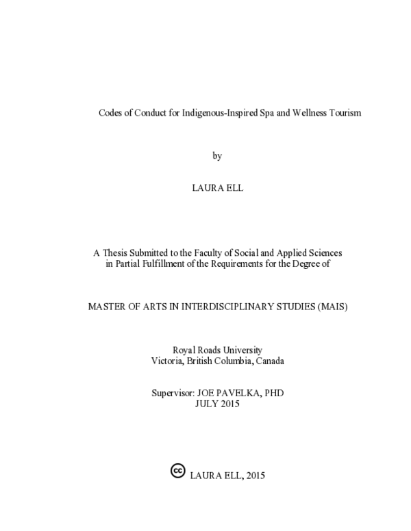 (PDF) Codes of conduct for indigenous-inspired spa and wellness tourism ...
