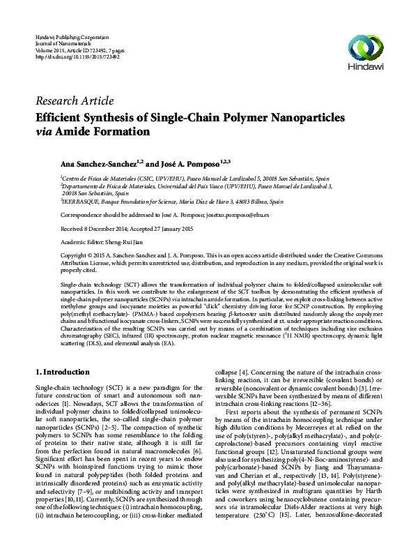 Efficient Synthesis of Single-Chain Polymer NanoparticlesviaAmide Formation