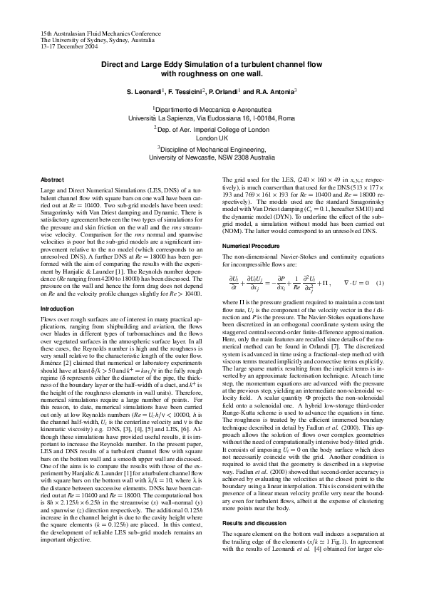 (PDF) Direct and Large Eddy Simulation of turbulent channel flow with periodic pressure gradient